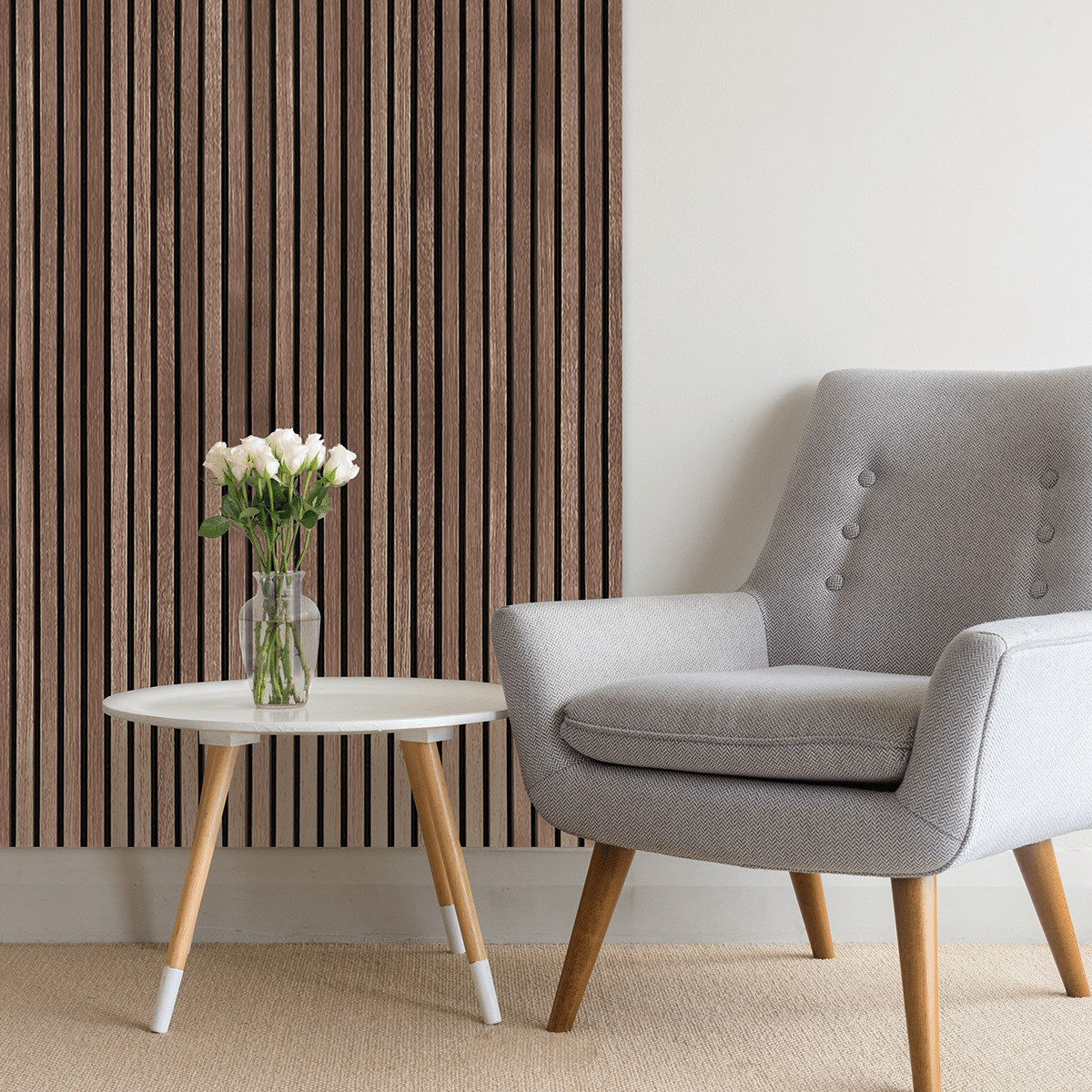 Akustikpaneele Eiche Geräuchert | XL 300 cm x 60 cm | Dreiseitig Echth ...