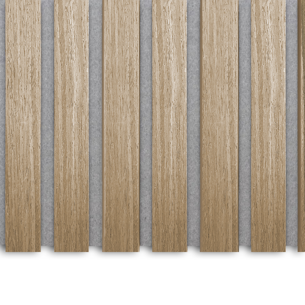Akustikpaneele Natürliche Eiche mit Filz Grau - 240 x 60 cm – Aku ...