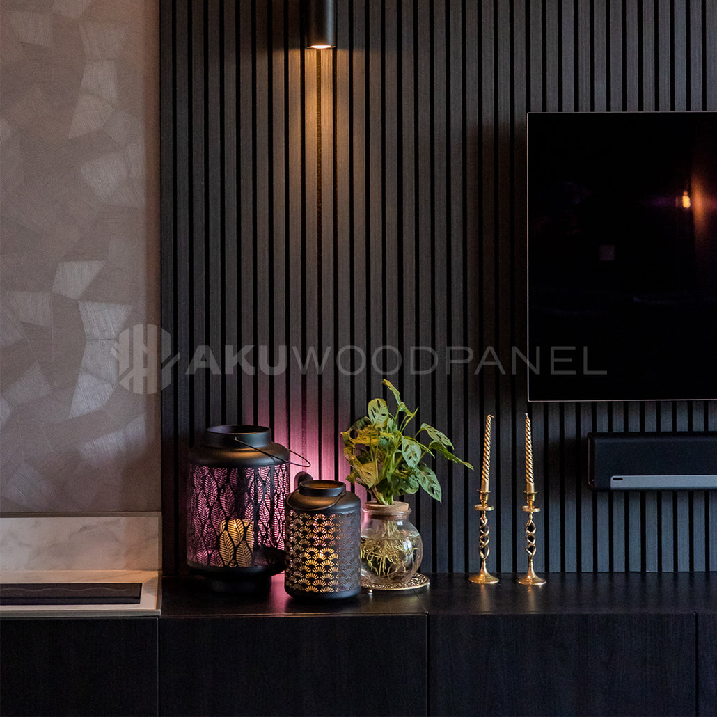 Akustikpaneele Schwarze Eiche - 300 x 60 cm – Aku Woodpanel DE